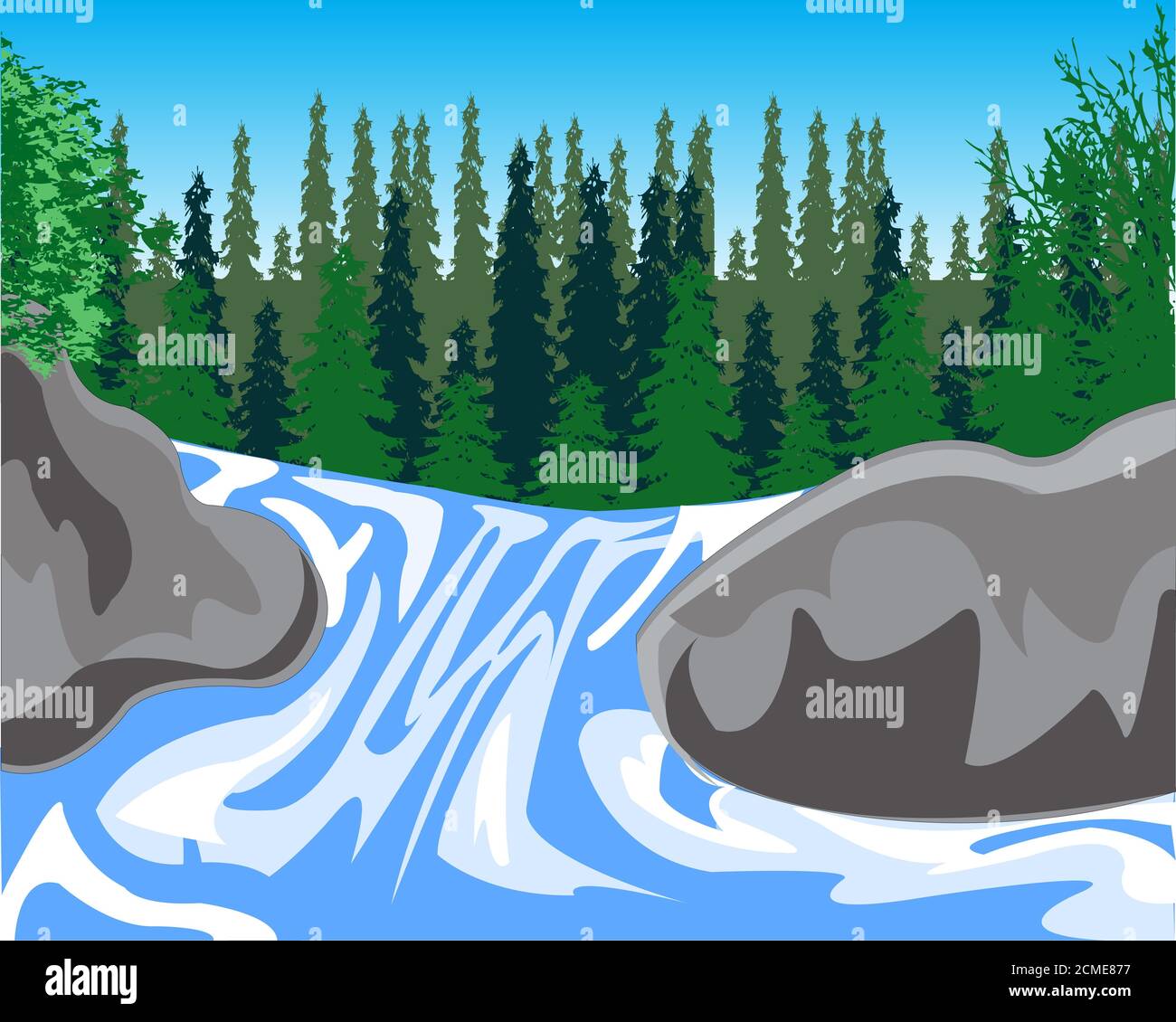 Waterfall on timber stream Stock Photo - Alamy