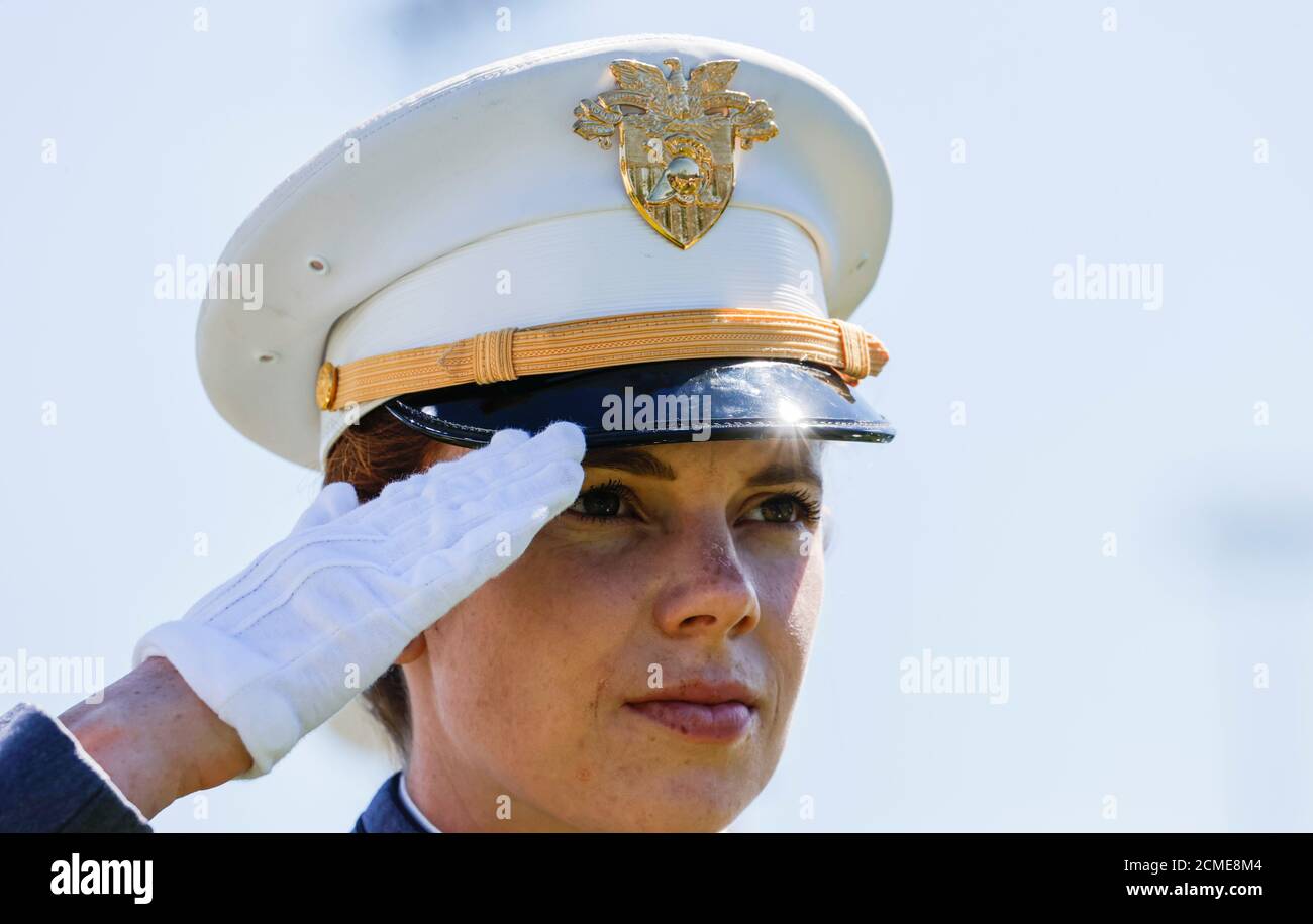 Graduation female cadet salutes hi-res stock photography and images - Alamy