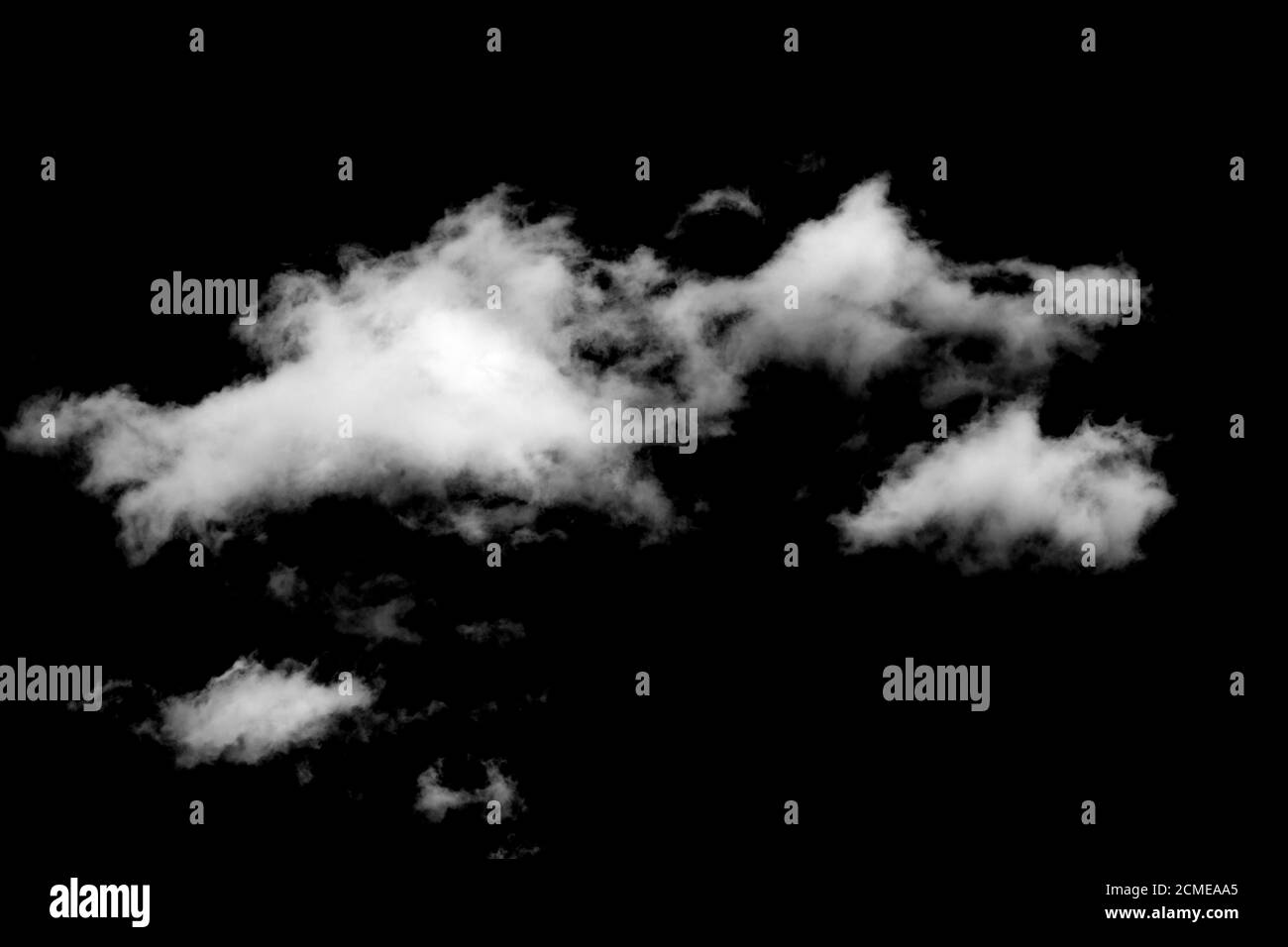 white cumulus cloud isolated on black background Stock Photo - Alamy