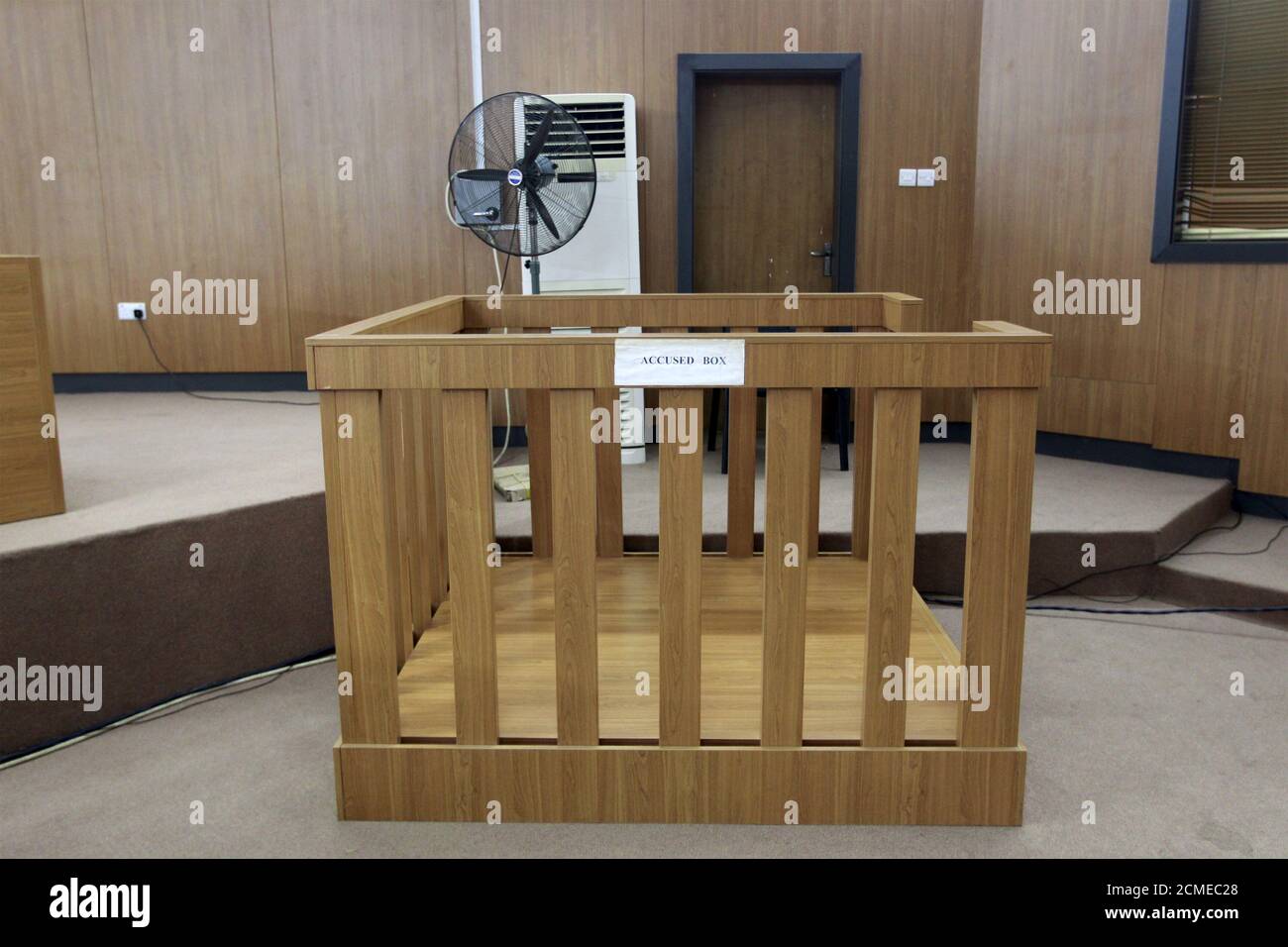 Empty court dock hi-res stock photography and images - Alamy