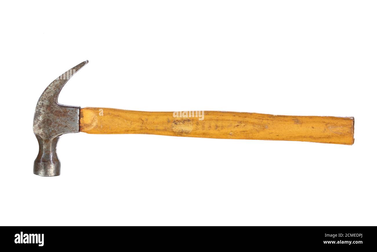 Hammer with wooden handle isolated on a white background Stock Photo ...