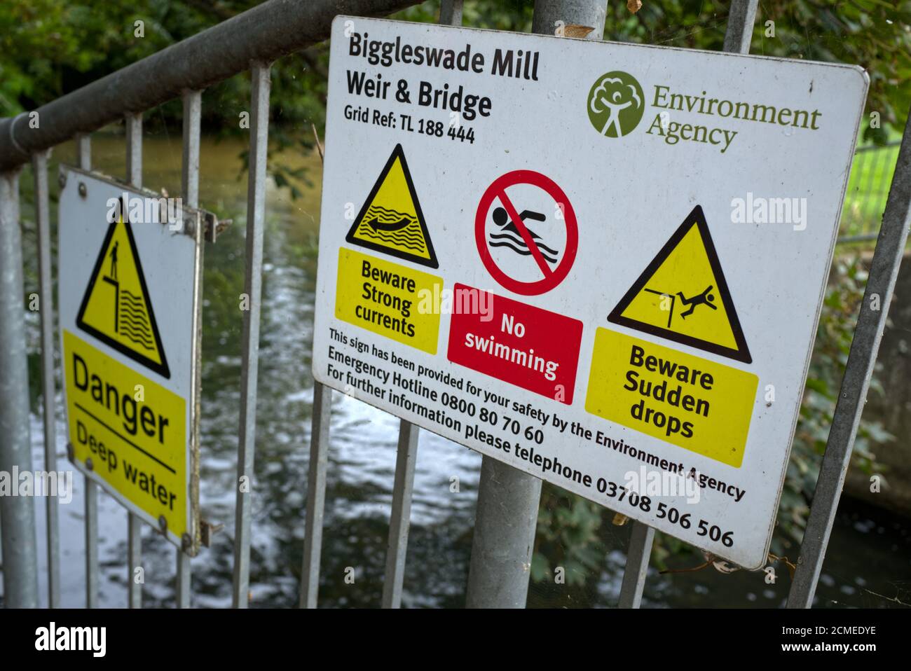 Environment Agency safety sign, England Stock Photo - Alamy