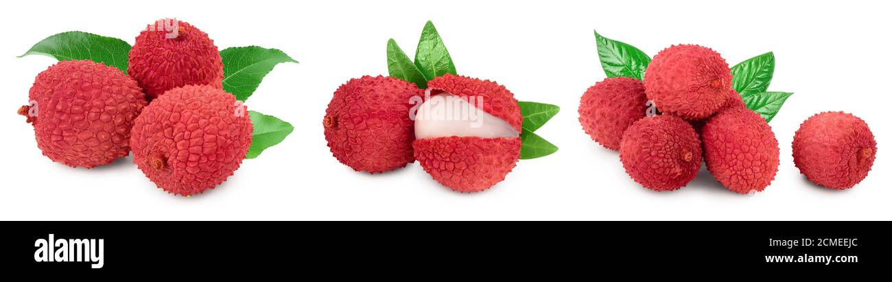 lychee fruit isolated on white background with clipping path and full ...