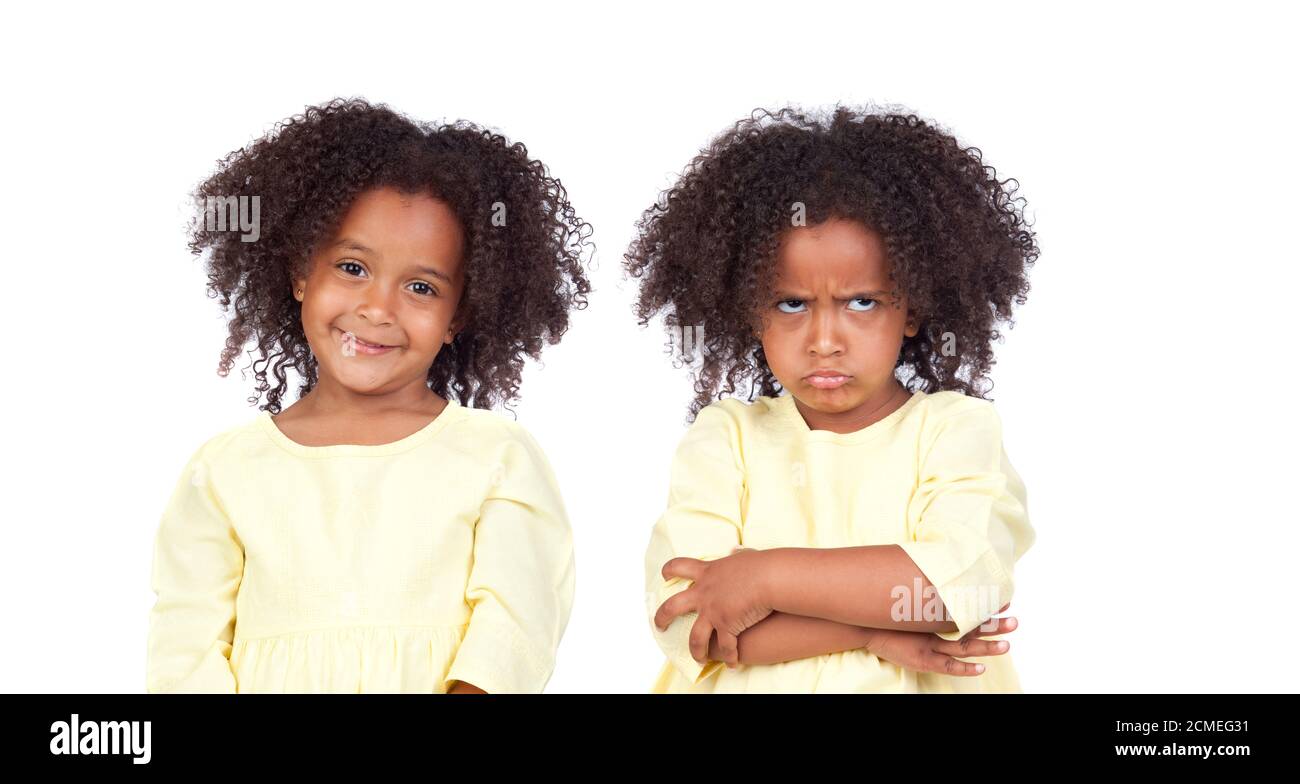 Playful african twins isolated on a white background Stock Photo - Alamy
