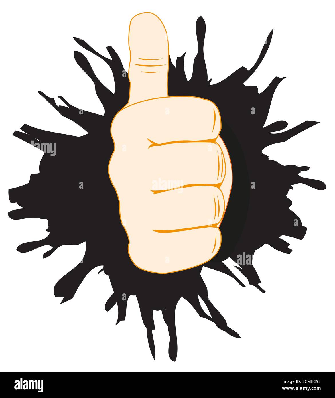 Hand in break wall Stock Photo - Alamy