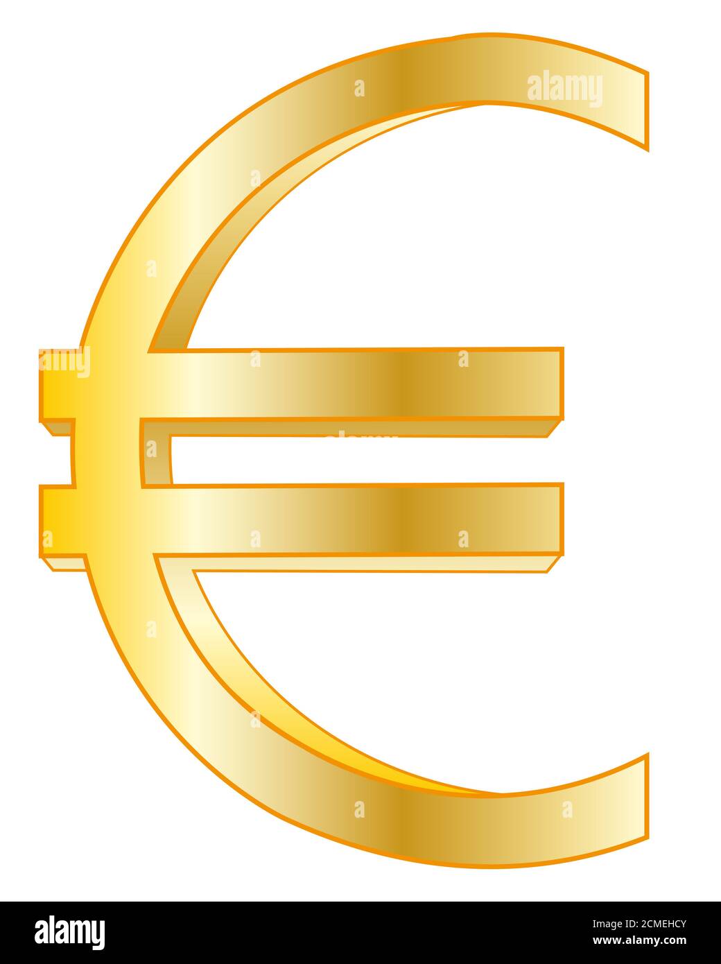 Sign euro golden Stock Photo - Alamy