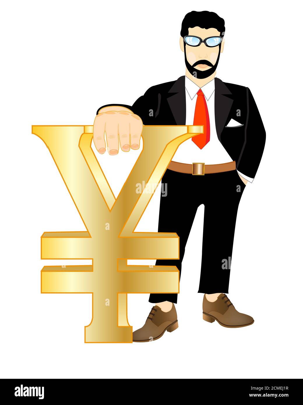 Persons with sign japanese money Stock Photo - Alamy