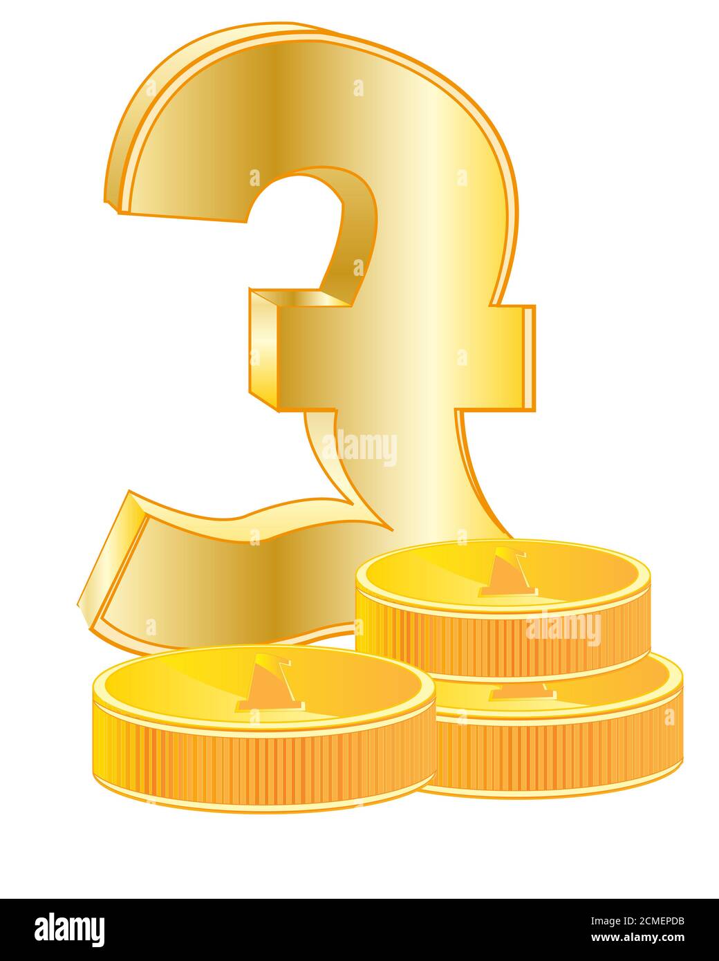 Sign pound sterling and coins Stock Photo - Alamy