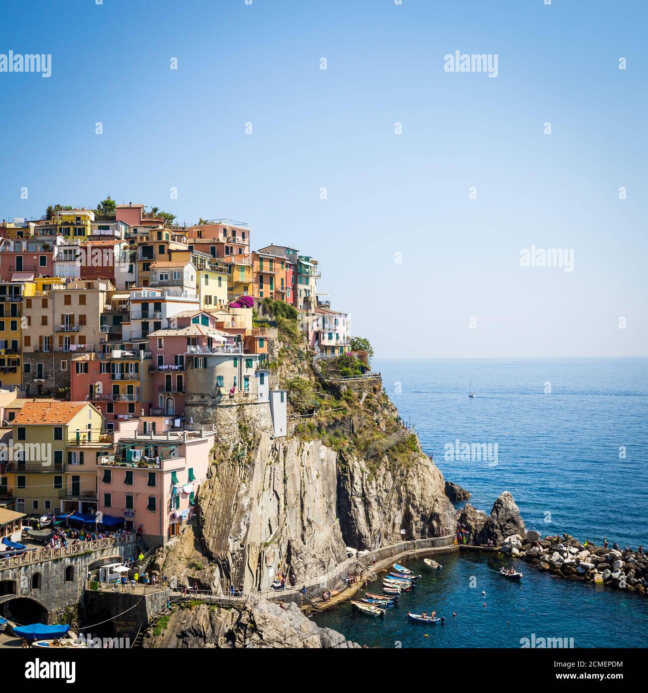 Manarola in Cinque Terre, Italy - July 2016 - The most eye-catching of ...