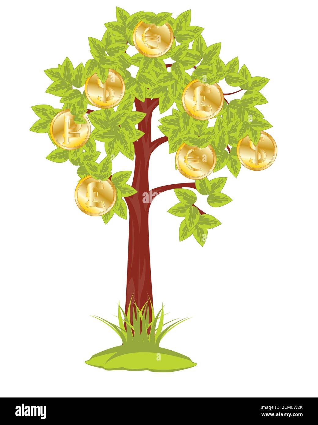 Tree with coin Stock Photo - Alamy