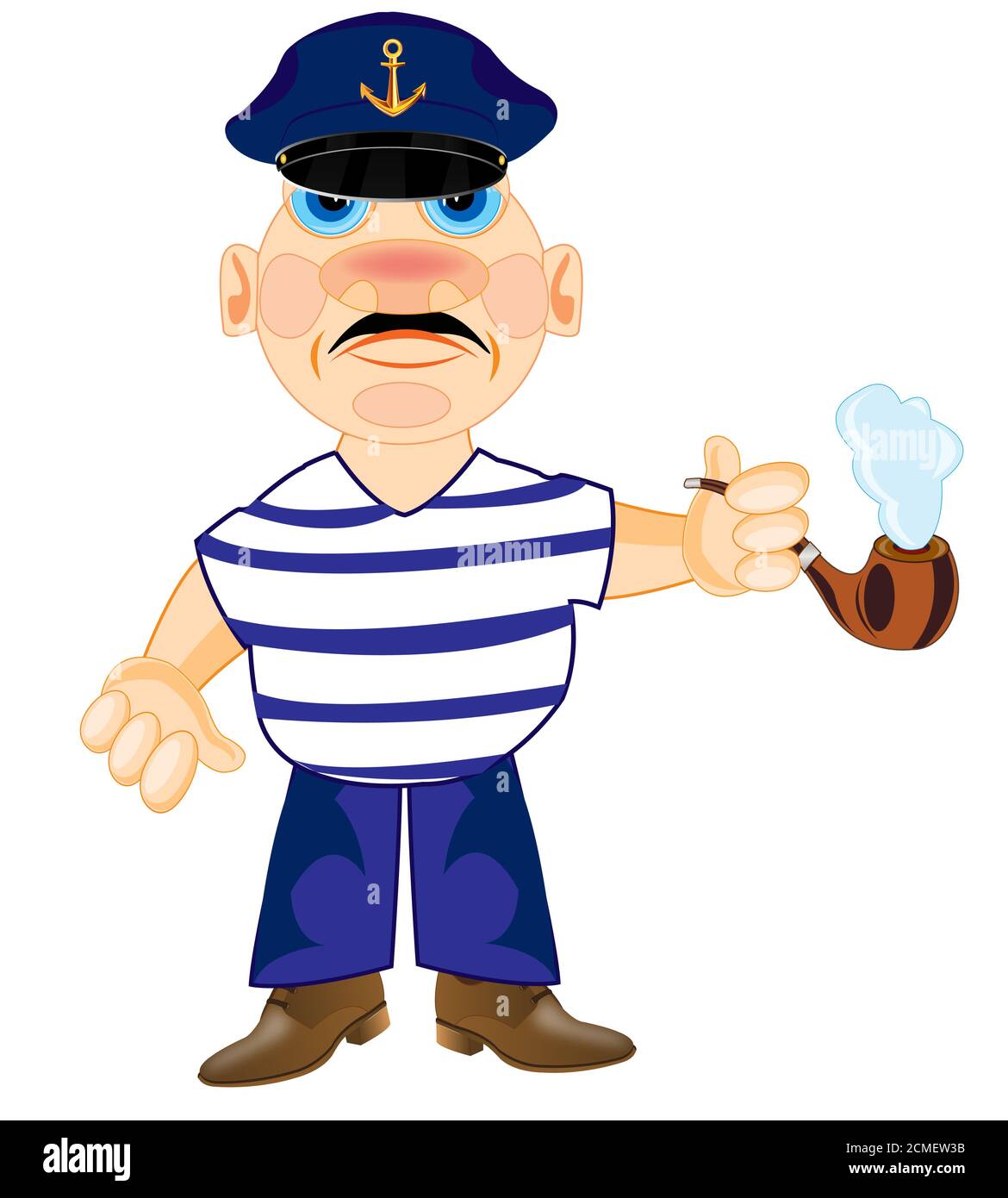 Sailor captain with tube Stock Photo - Alamy