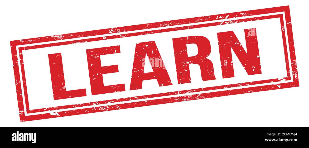 LEARN red grungy rectangle stamp sign Stock Photo - Alamy