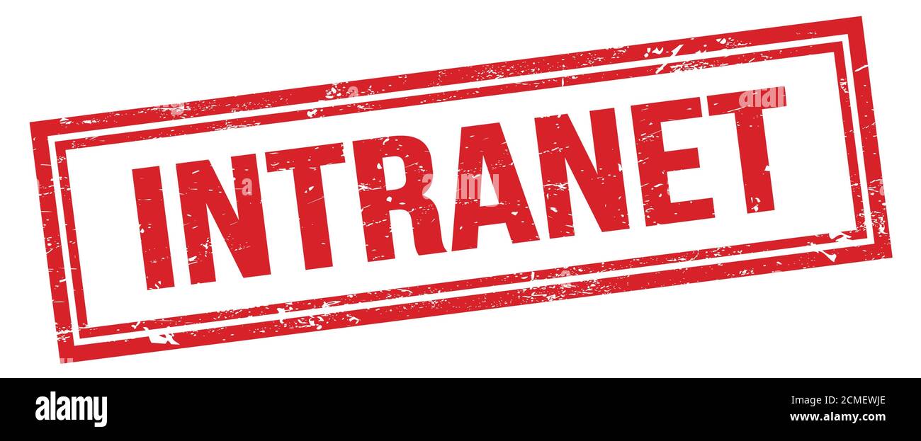 INTRANET red grungy rectangle stamp sign Stock Photo - Alamy
