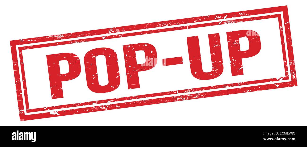 POP-UP red grungy rectangle stamp sign Stock Photo - Alamy