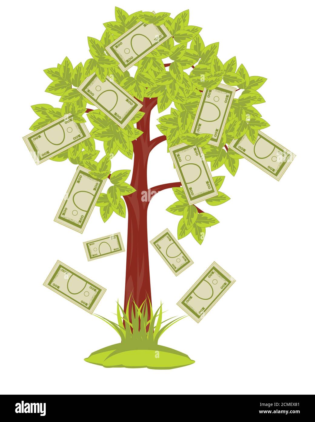 Tree with paper banknote Stock Photo - Alamy