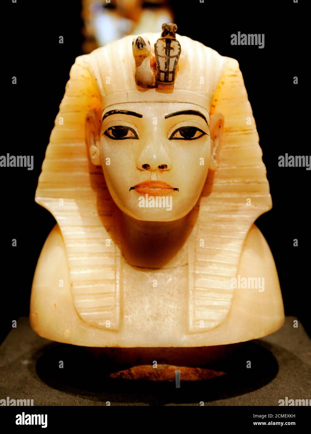 At a press preview for the tutankhamun hi-res stock photography and ...