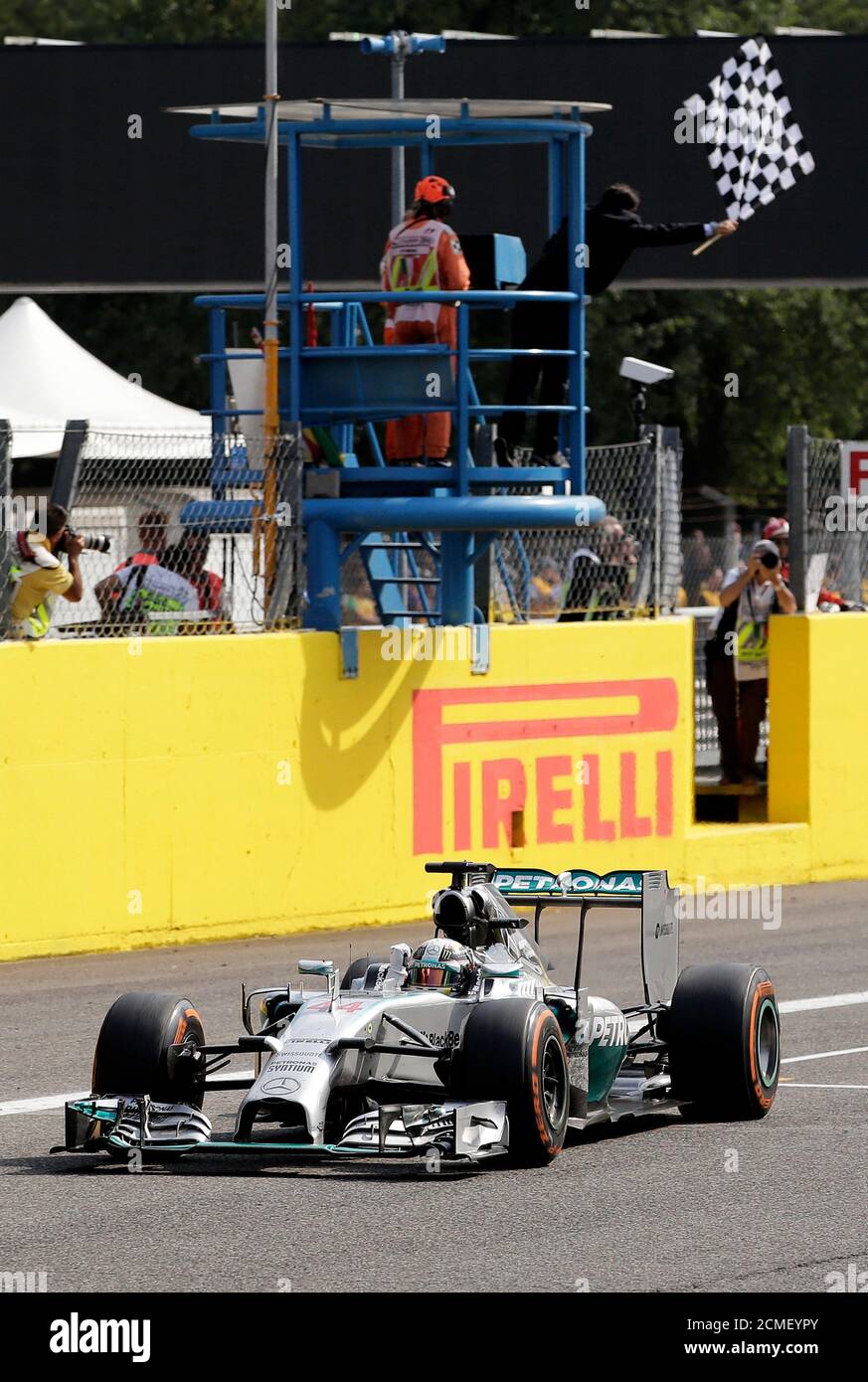 Lewis hamilton mercedes finish hi-res stock photography and images - Alamy