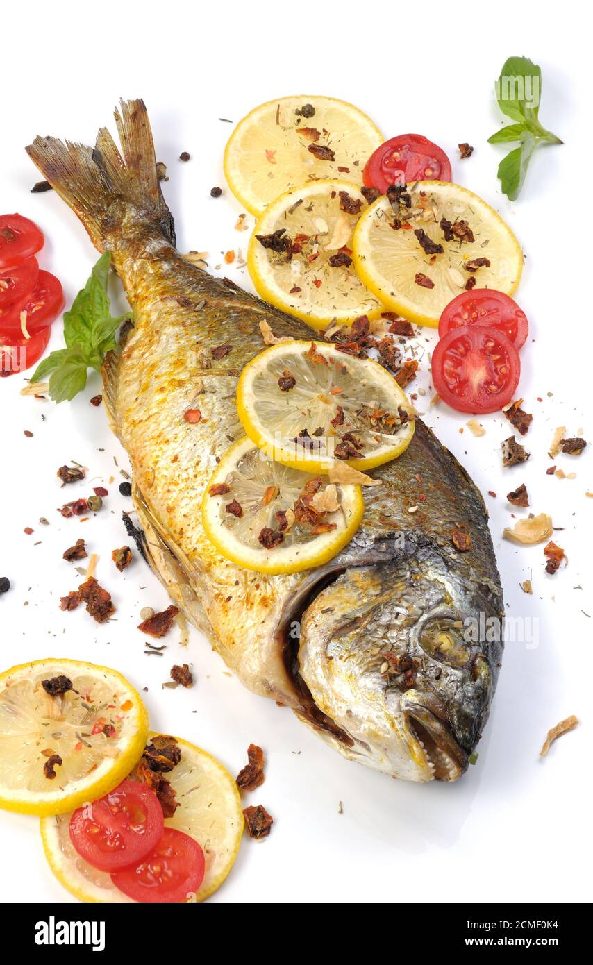 roasted fish Dorado Stock Photo - Alamy