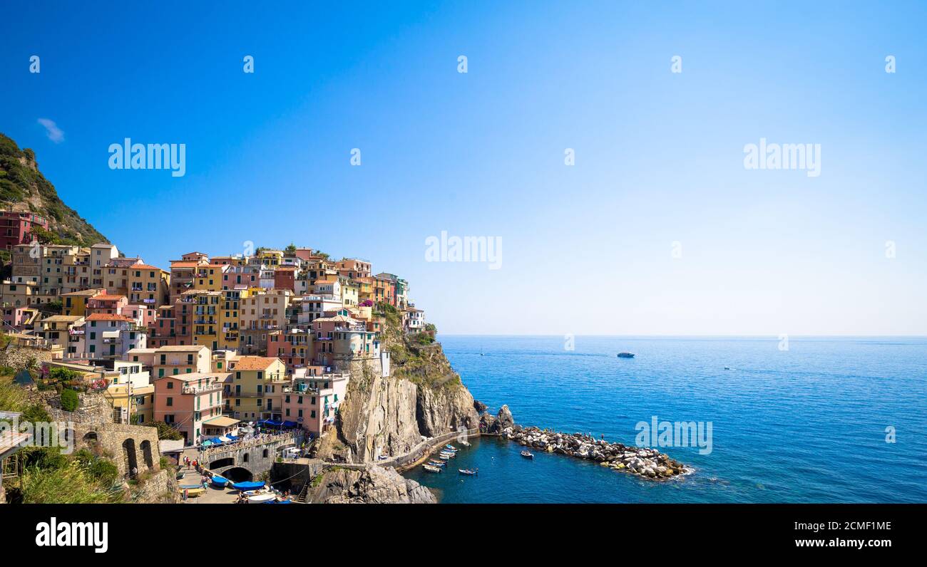 Manarola in Cinque Terre, Italy - July 2016 - The most eye-catching of ...