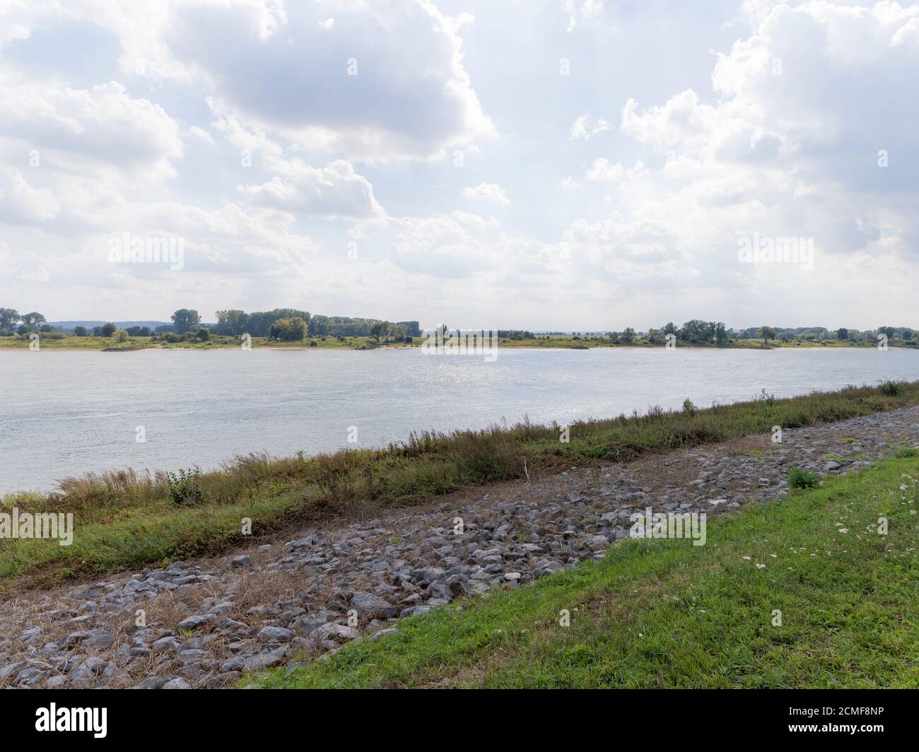 Floodplains of the Rhine river near Spijk, The Netherlands Stock Photo ...