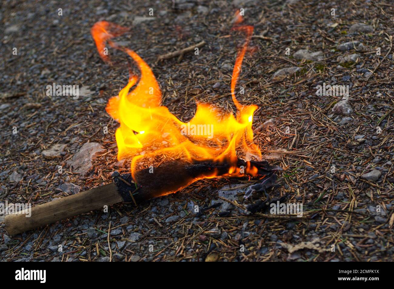 torch flame in wild nature background Stock Photo - Alamy
