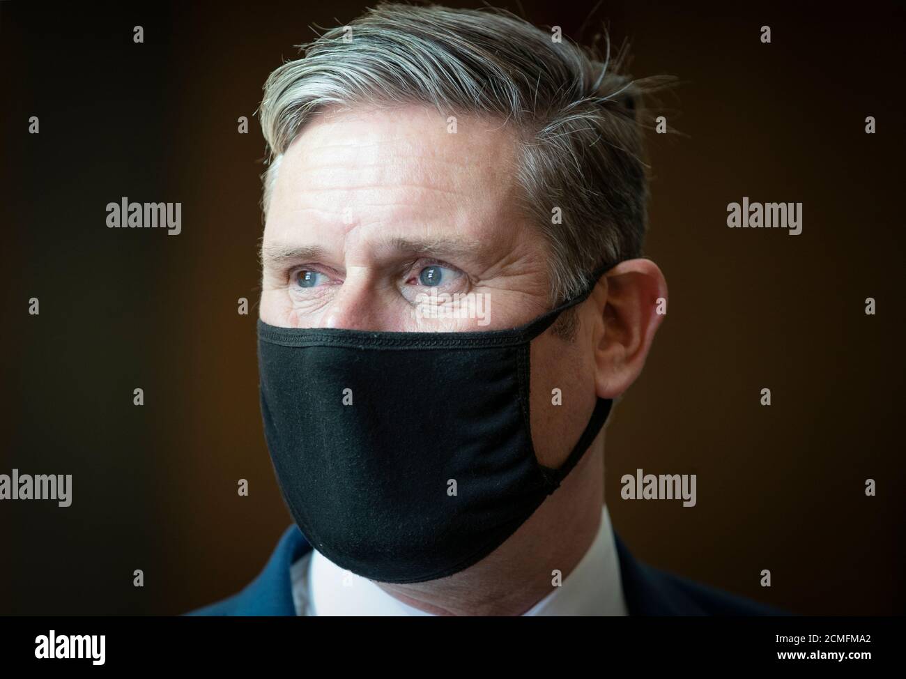 Labour leader Sir Keir Starmer wearing a face mask during a visit to ...