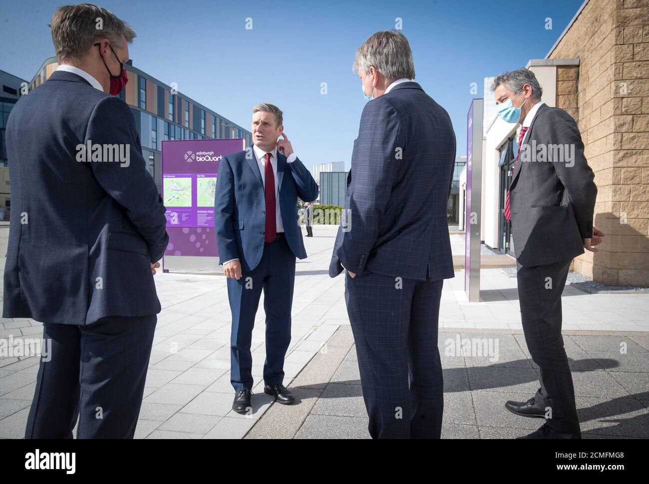 Labour leader Sir Keir Starmer (second left) arriving for a visit to ...