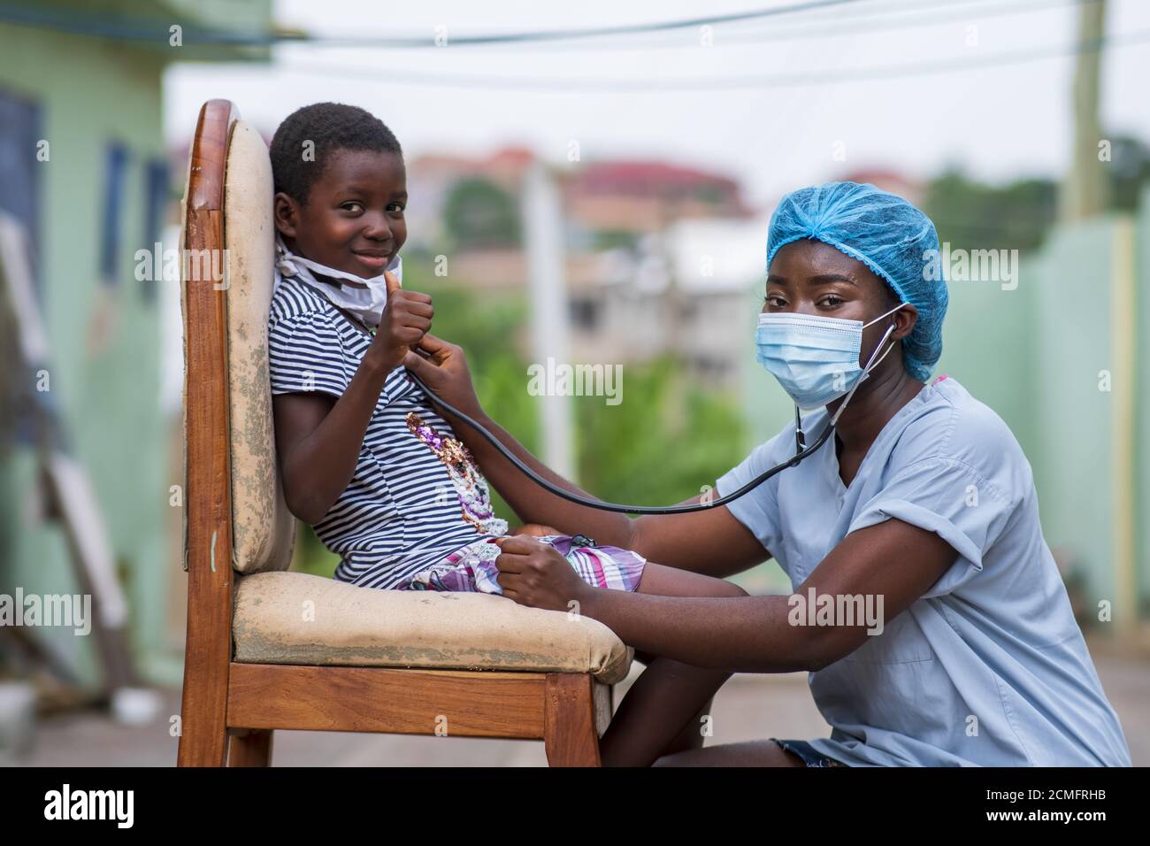 Closeup shot of a boy getting a checkup by a doctor Stock Photo - Alamy