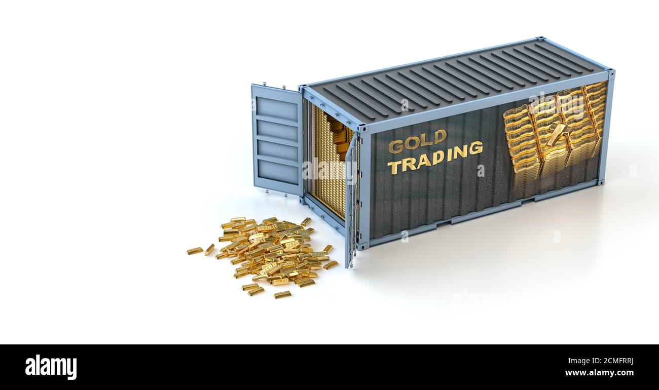 Golden shipment container hi-res stock photography and images - Alamy