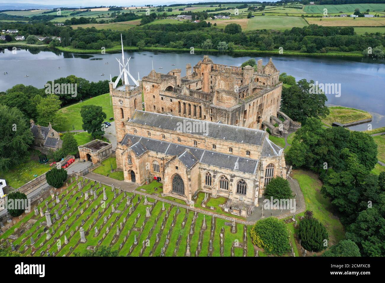 Aerial drone view of Linlithgow Palace West Lothian Stock Photo - Alamy