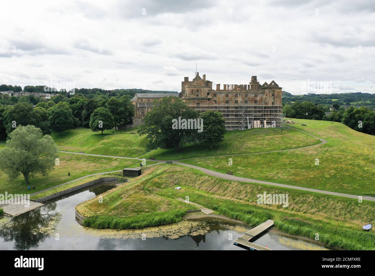 Aerial drone view of Linlithgow Palace West Lothian Stock Photo - Alamy