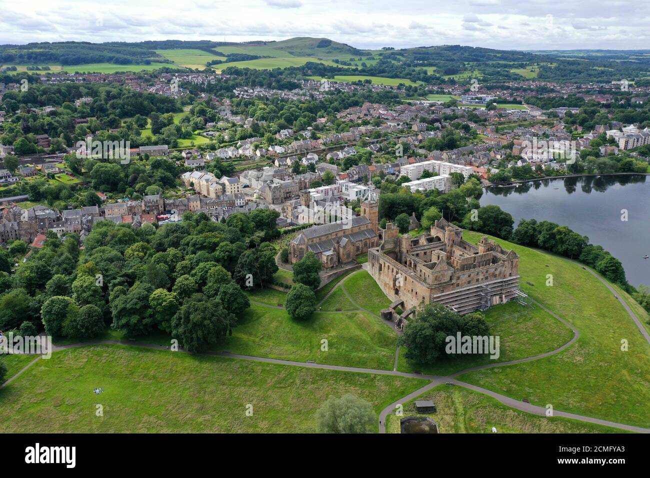 Aerial drone view of Linlithgow Palace West Lothian Stock Photo - Alamy