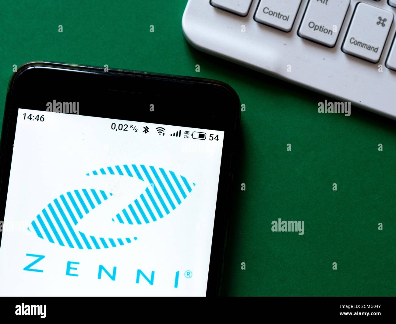 In this photo illustration a Zenni Optical logo is seen displayed on a ...