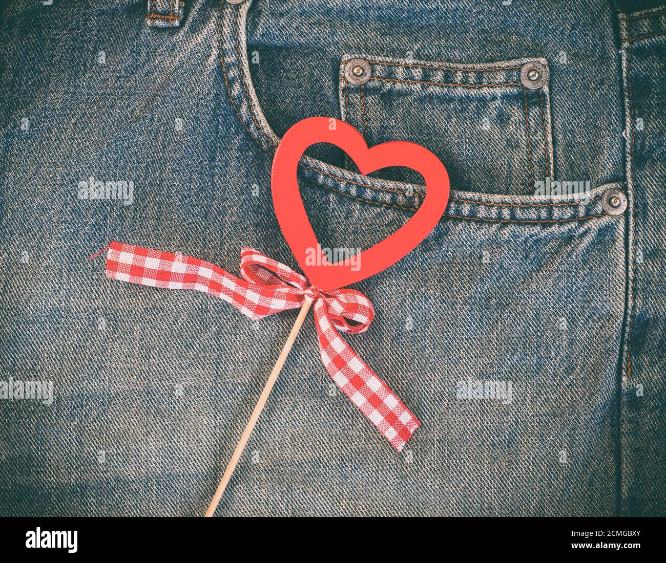 Red heart jeans pocket hi-res stock photography and images - Alamy