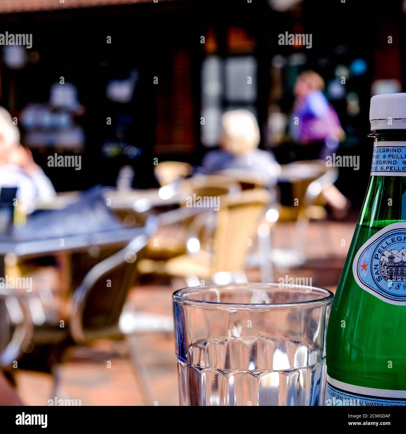 Bottle Of Cold Chilled Refreshing Pellegrino Sparkling Mineral Water Stock Photo - Alamy
