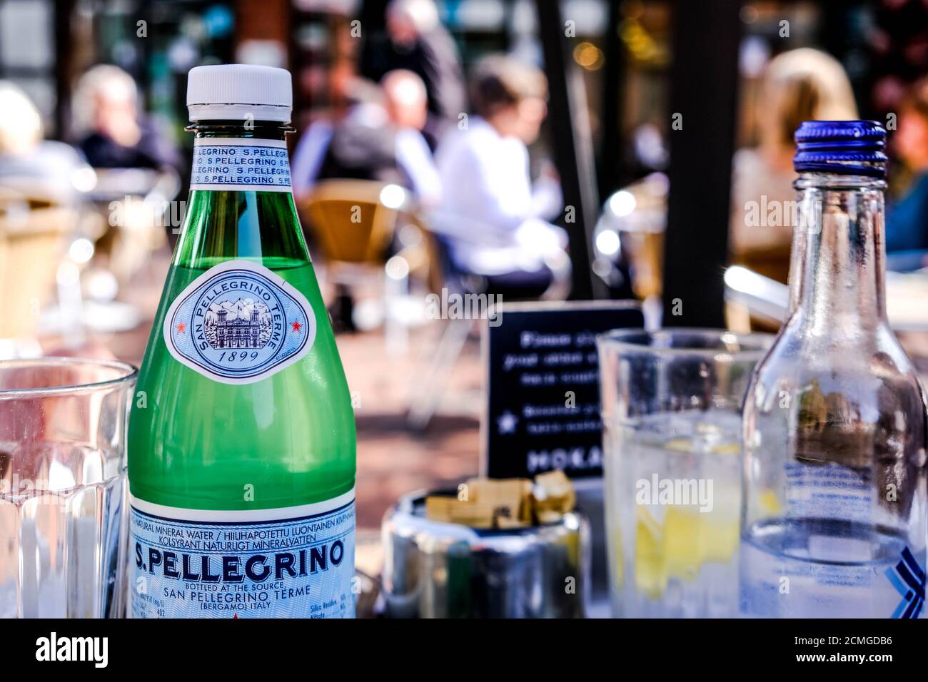 Bottle Of Cold Chilled Refreshing Pellegrino Sparkling Mineral Water Stock Photo - Alamy