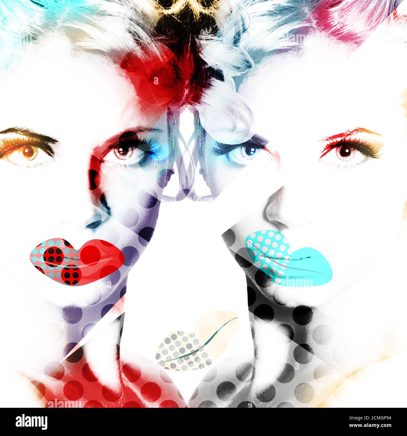 Modern design poster with a portrait of a beautiful girl Stock Photo ...