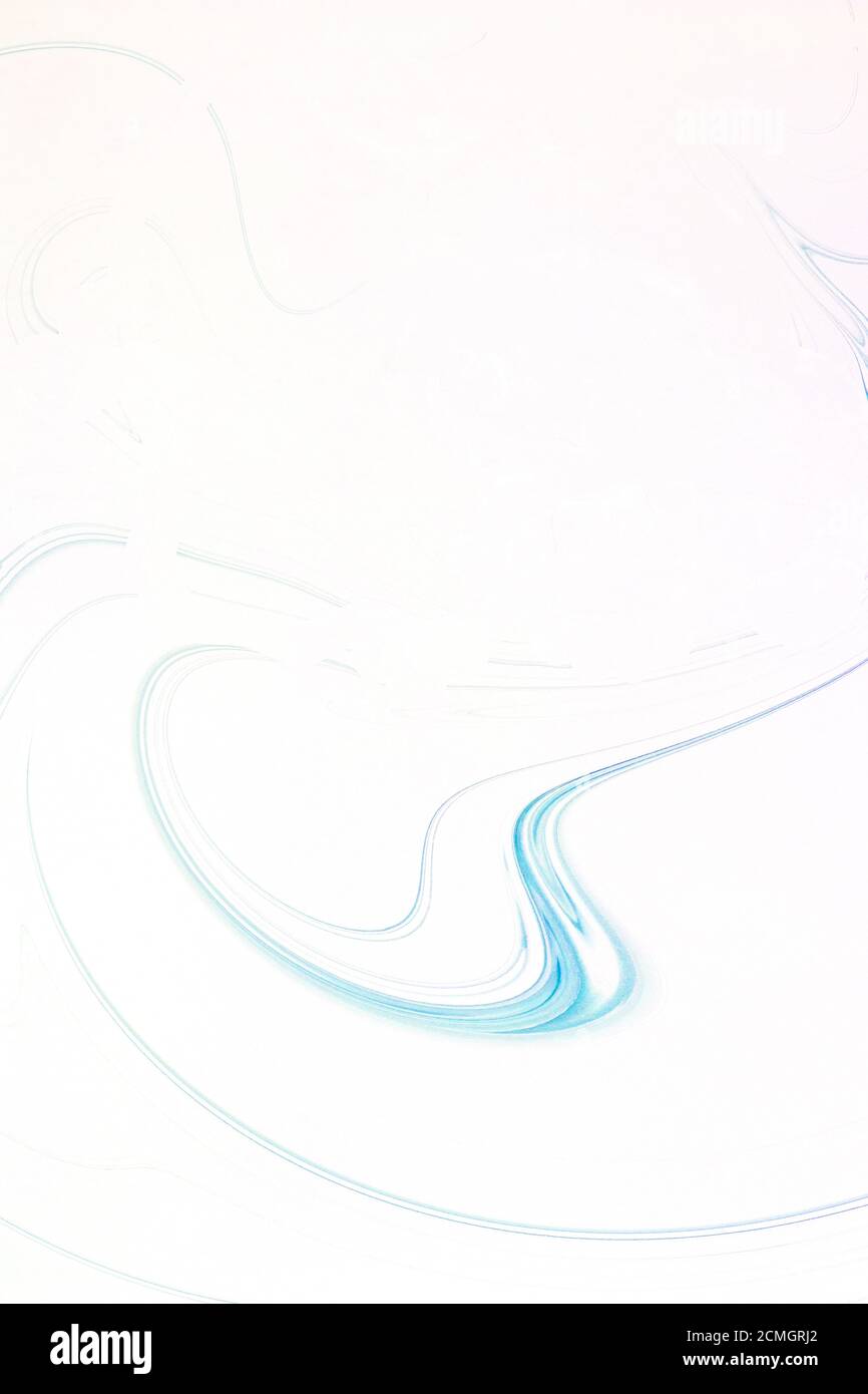 Abstract blue pattern with broken loops and swirls in white acrylic ...