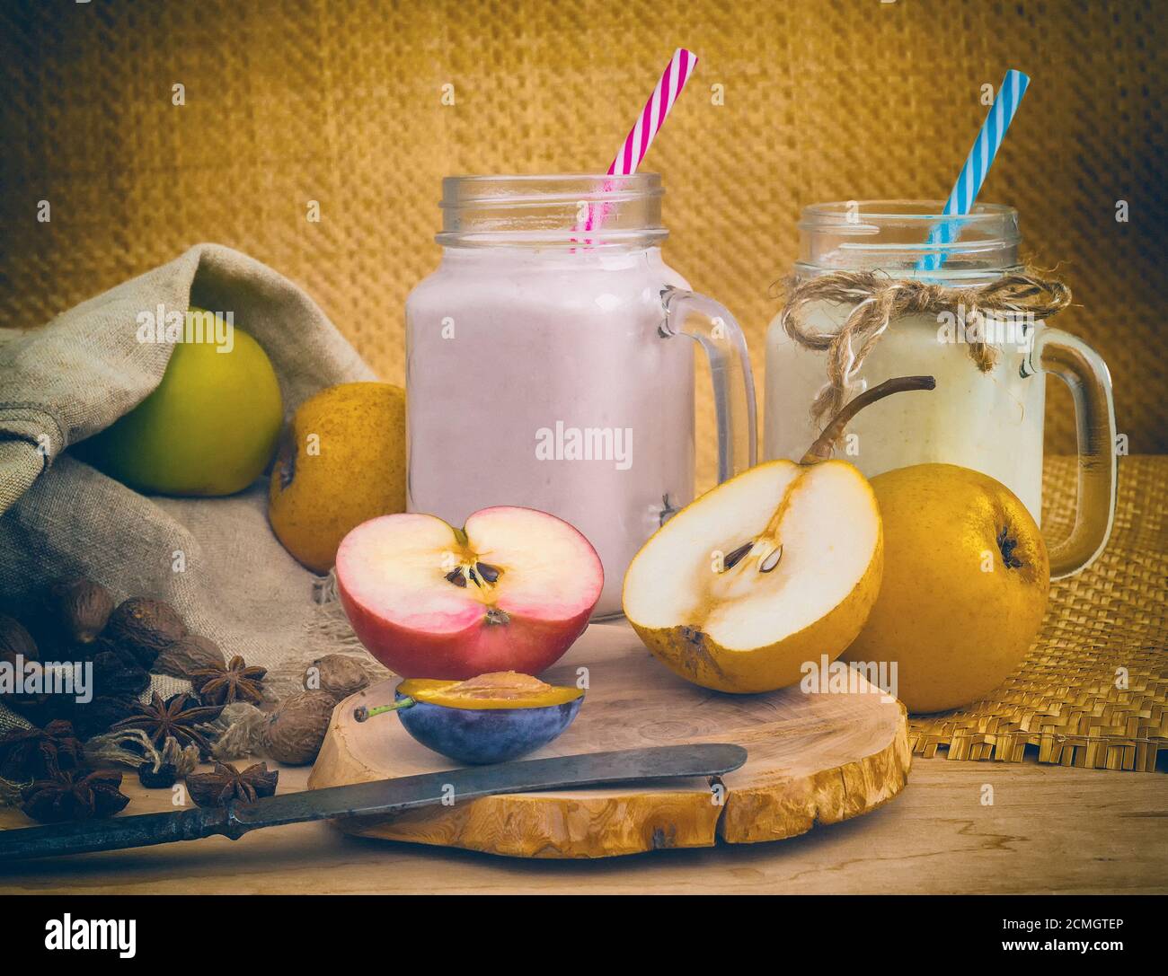 smoothies, diet, retro style Stock Photo - Alamy