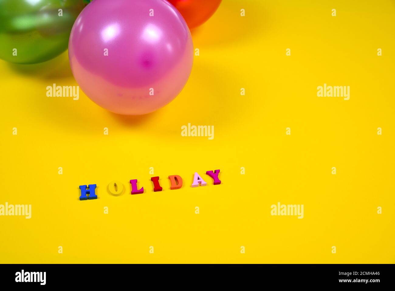 Abstract yellow background with holiday sign and balloons Stock Photo ...