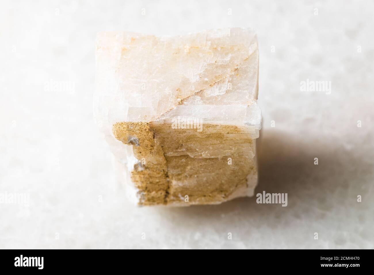 closeup of sample of natural mineral from geological collection - rough ...