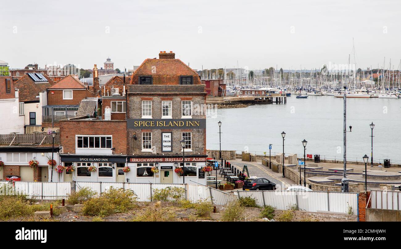 the spice island inn in portsmouth harbour hampshire Stock Photo - Alamy