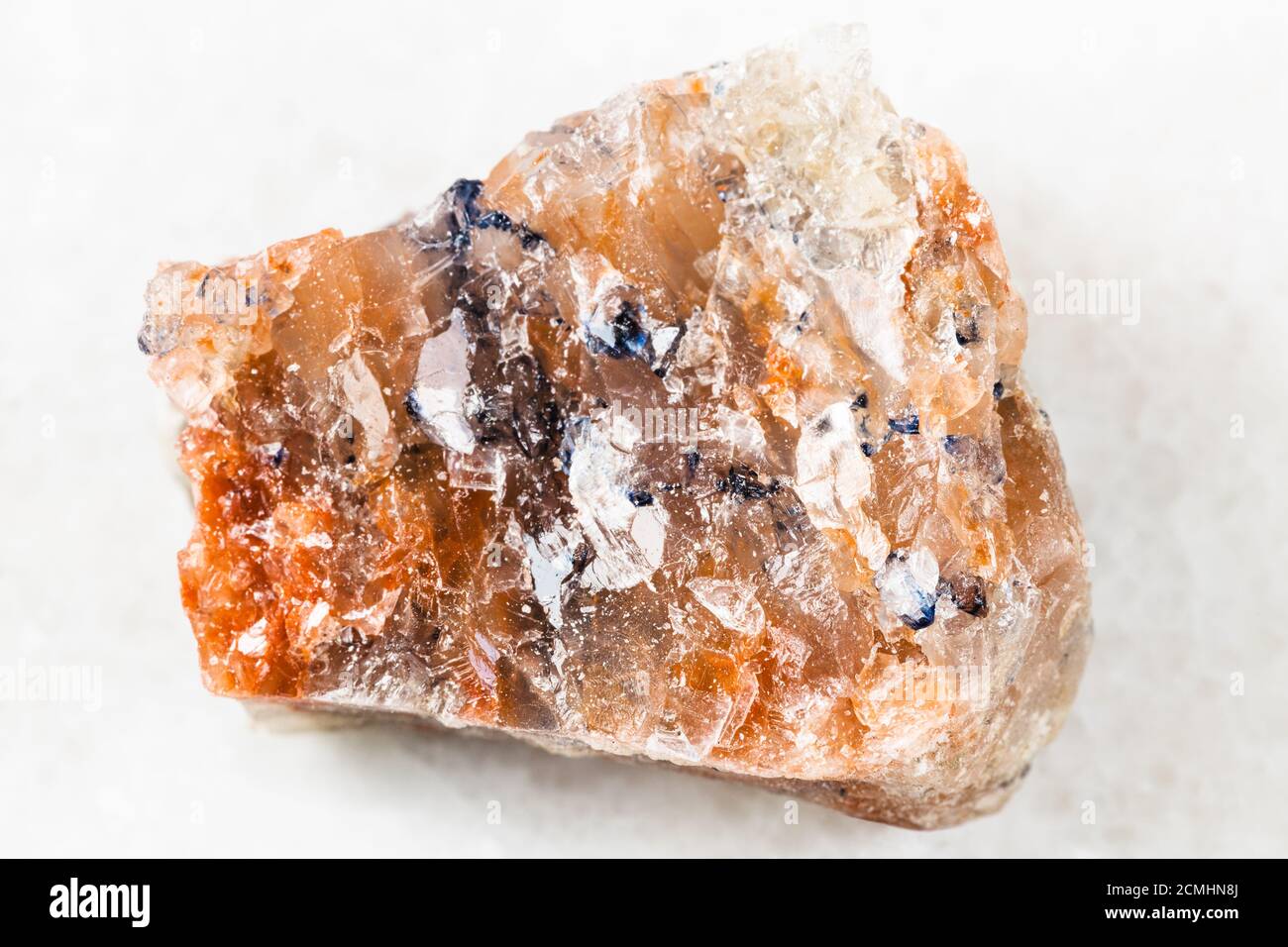closeup of sample of natural mineral from geological collection - rough ...