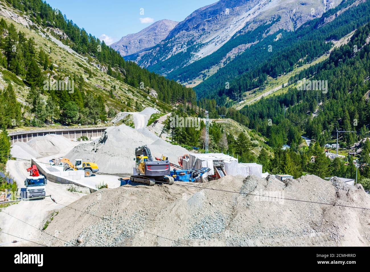 Building in the mountains Swiss Alps, Valais canton, Switzerland ...