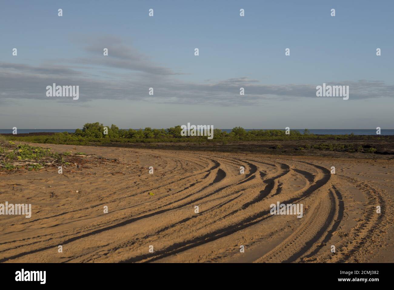Wheel tracks on sandy ground Stock Photo - Alamy