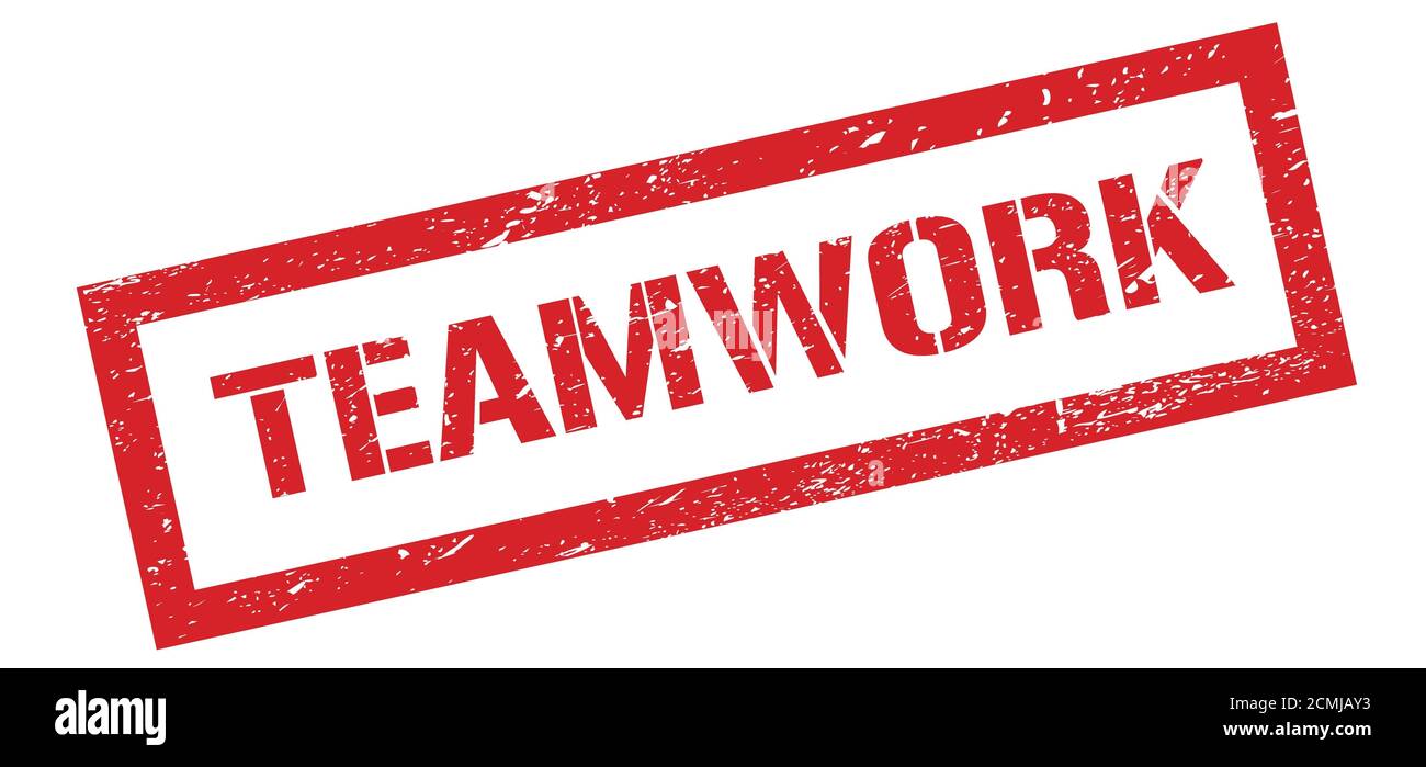 TEAMWORK red grungy rectangle stamp sign Stock Photo - Alamy