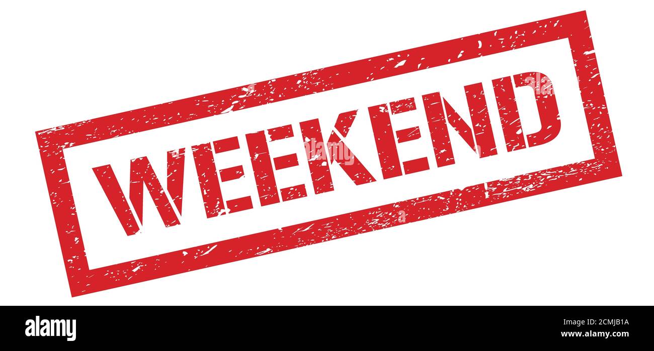 WEEKEND red grungy rectangle stamp sign Stock Photo - Alamy