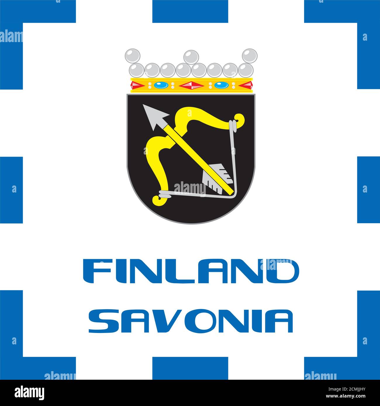 National ensigns, Flag and emblem of Finland - Savonia Stock Photo - Alamy