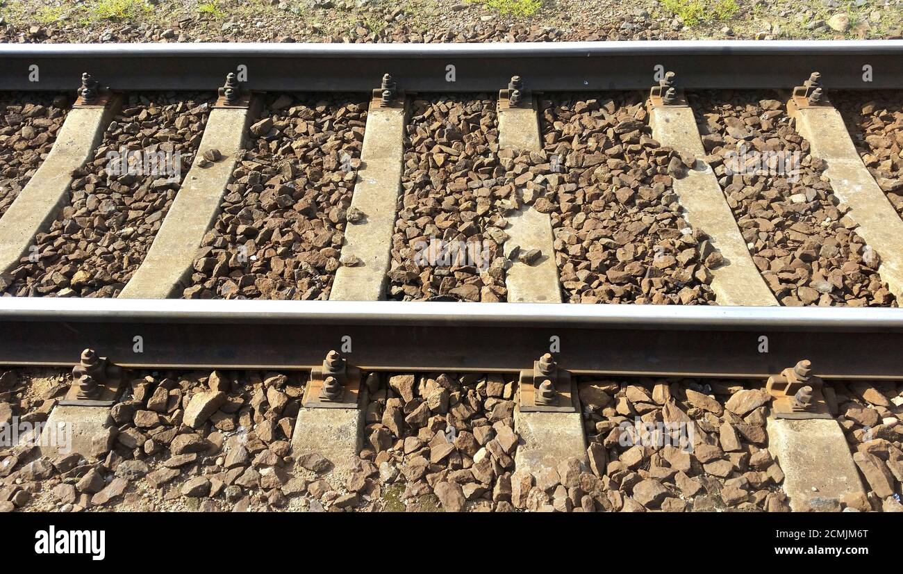 Railway rails and sleepers hi-res stock photography and images - Alamy