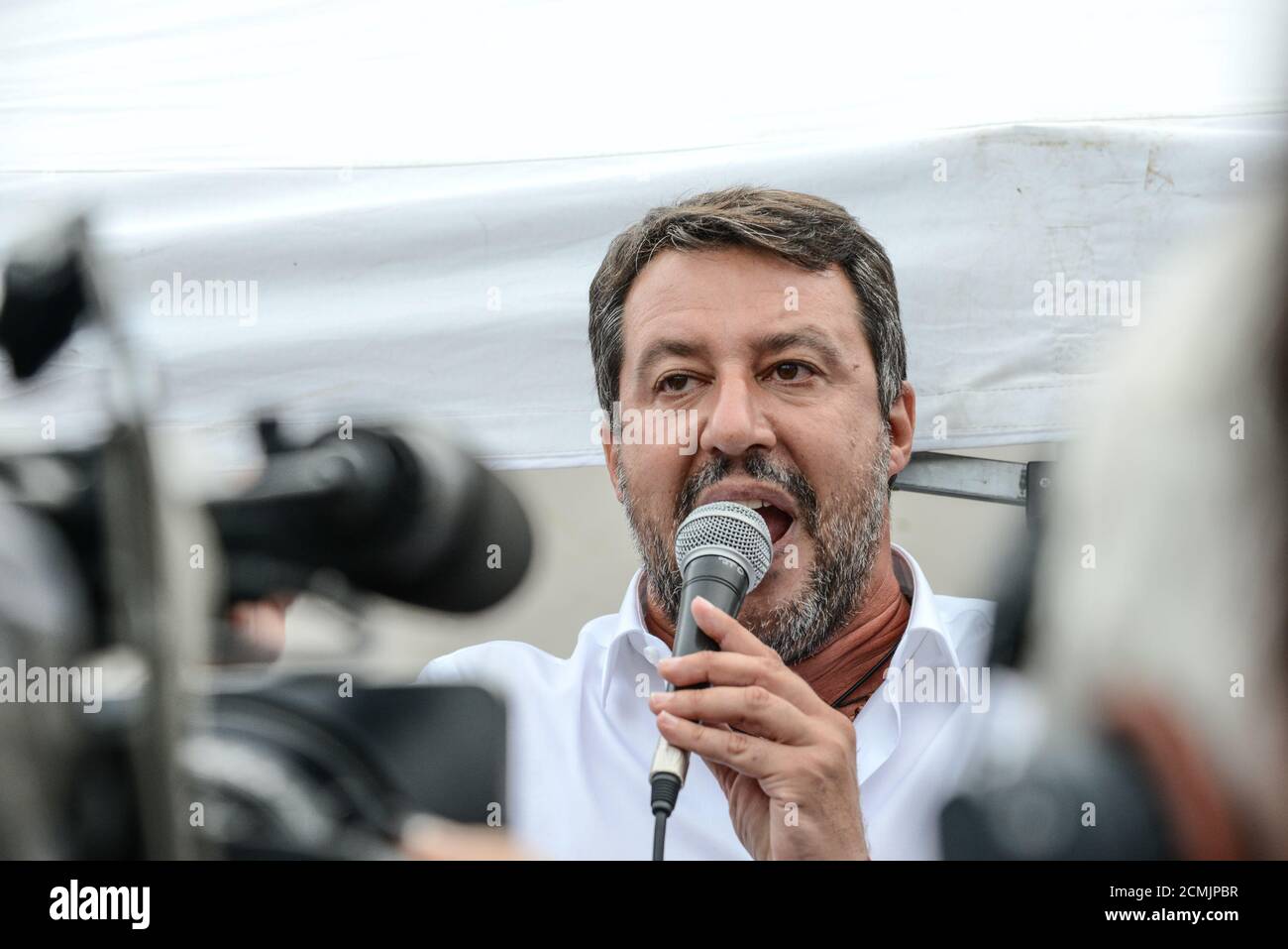 (9/16/2020) The leader of Lega Nord, Matteo Salvini talks in Venaria ...